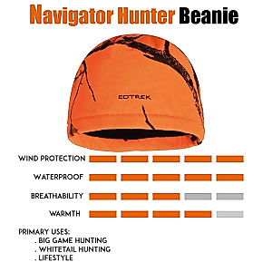 EDTREK Waterproof and Windproof Camo Beanie Hunting Hat - Timber and Blaze Orange Camo Hunter Hat (Medium, Blaze Orange Camo)