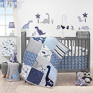 Bedtime Originals Roar Dinosaur Fitted Crib Sheet, Blue/White