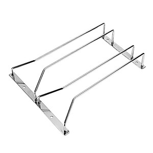 Dianoo Wine Glass Rack Under Cabinet Hanging Wire Stemware Rack Holder With Screws Chrome Finish 24cm 2 Rows