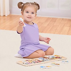 Disney Wooden Toys Character Puzzle, 25-Pieces, Learning and Education, Pretend Play, Kids Toys for Ages 3 Up by Just Play