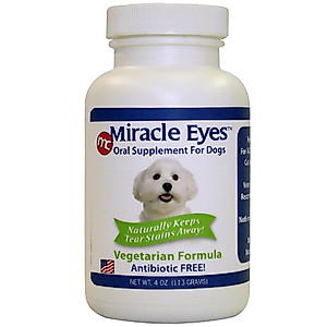 Miracle Care Miracle Eyes Tear Stain Reducer Oral Supplement for Dogs and Cats, 4 Ounce, Vegetarian Formula and Antibiotic Free