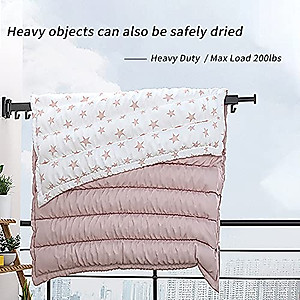 PLKO Retractable Clothes Drying Rack,Wall Mounted Clothes Hangers， Space Saver Laundry Drying Rack for Balcony,Laundry,Bathroom,Patio and Bedroom (3-Pole Black)