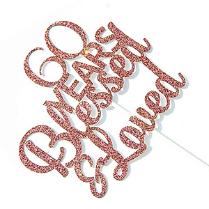Rose Gold Glitter 60 Years Blessed & Loved Cake Topper - 60th Birthday / 60th Anniversary Cake Topper, 60th Birthday / 60th Anniversary Party Decoration