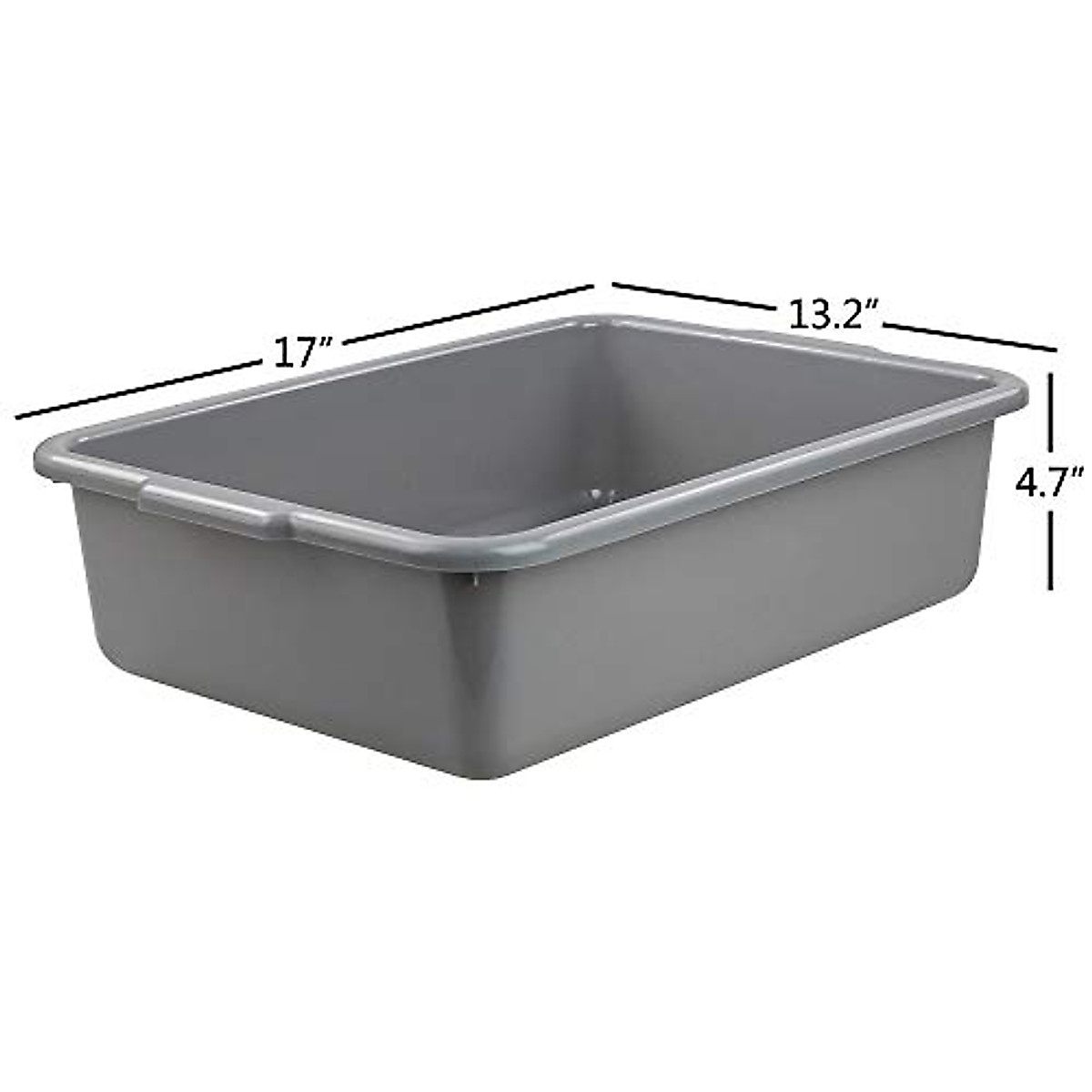 Cand Grey Commercial Bus Tubs, 13 L Plastic Bus Box/Wash Basin, 4 Packs