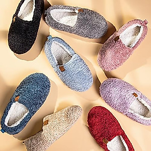 EverFoams Women's Soft Curly Comfy Full Slippers Memory Foam Lightweight House Shoes Cozy Warm Loafer with Polar Fleece Lining (Pink, Size 9-10 M US)