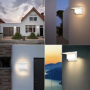 Illumishin Outdoor Wall Sconce Light LED Wall Mount Lamp Modern Wall Lighting Fixture Aluminum Porch Front Door Garden Yard Patio Garage Walkway Hallway