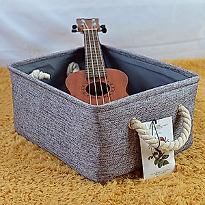 Silanto Storage Baskets Bins,Nursery Organizer Baskets for Toy Storage, Clothes Storage, Book Storage(Grey,14.4" L x 10.2" W x 6.3" H)