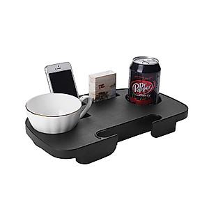 Hanperal 2Pack Zero Gravity Chair Cup Holder for Zero Gravity Chair, Upgraded Version Cup Holder, Universal Clip On Chair Table with Mobile Device Slot and Snack Tray/Black