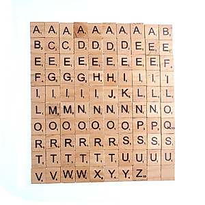 Raylinedo® 100X Wooden Scrabble Tiles Letter Alphabet Scrabbles Number Crafts English Words Fixed