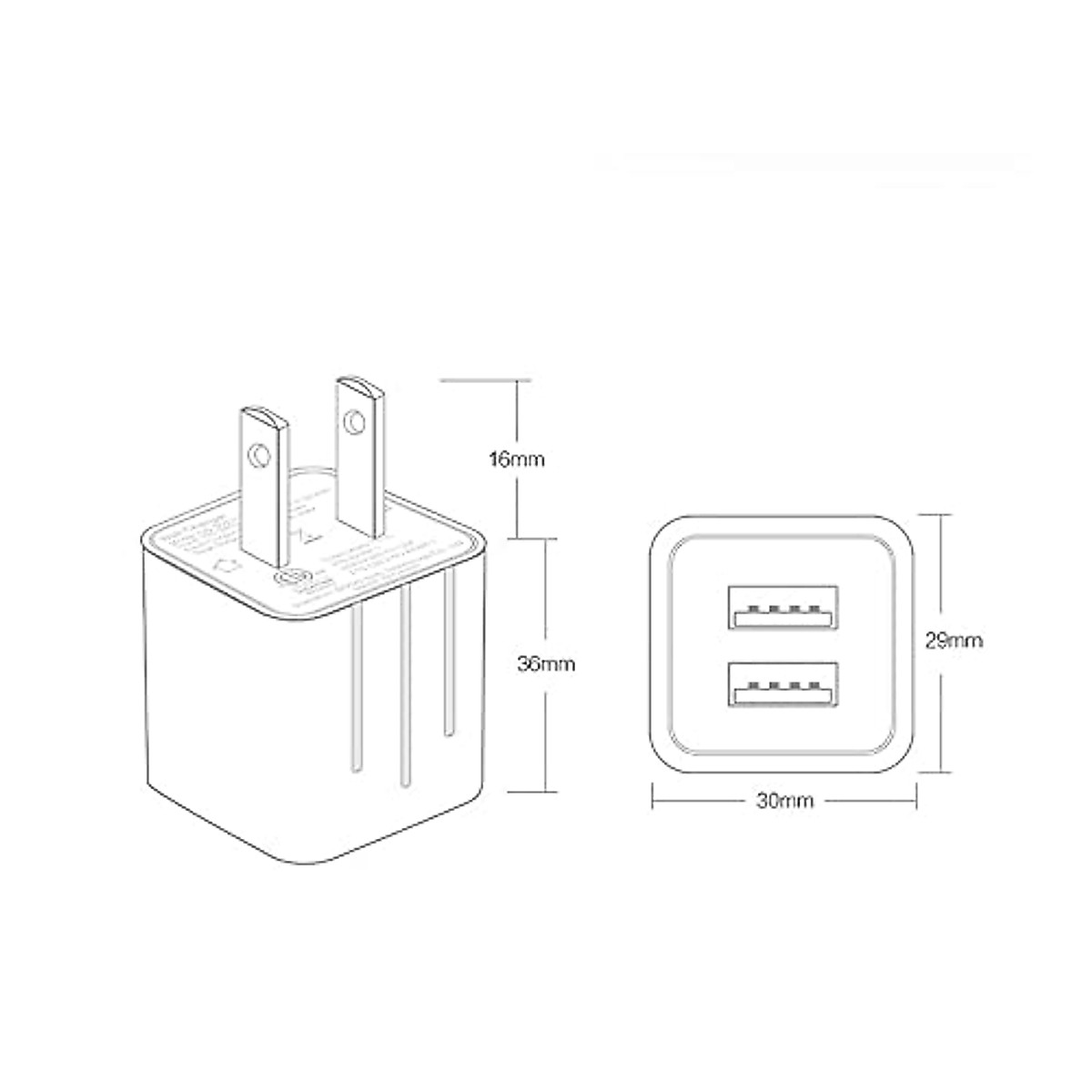 Quick Charge 3.0 Ylishi 10W USB Wall Charger Block Fast USB Wall Plug Compatible Phone 13/13 Mini/13 Pro/13 Pro Max/12 Pro Max SE (White)