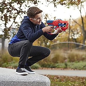NERF DinoSquad Raptor-Slash Dart Blaster, 6-Dart Rotating Drum, Slam Fire Action, 6 Official Elite Darts, Velociraptor Dinosaur Design