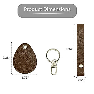 KRSURERICHER Leather Key Fob Holder, Access Card Key Chains RFID Protector, NFC Smart Key tag Case Keychain for Broken Key