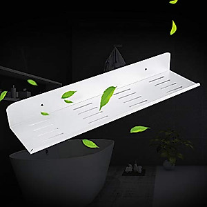 01 02 015 Storage Shelf, Drain Aluminum Floating Shelves Silver for Shower Gel for Small Items for Shavers