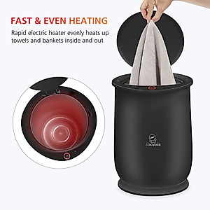 COMFIER Large Towel Warmer, Gifts for Her,Him, Towel Warmers for Bathroom,Hot Towel Warmer Bucket,Heat Towels in 10 Minutes, Blanket Warmers for Home,Auto Shut Off,Bathrobes,Baby Blanket(Black)