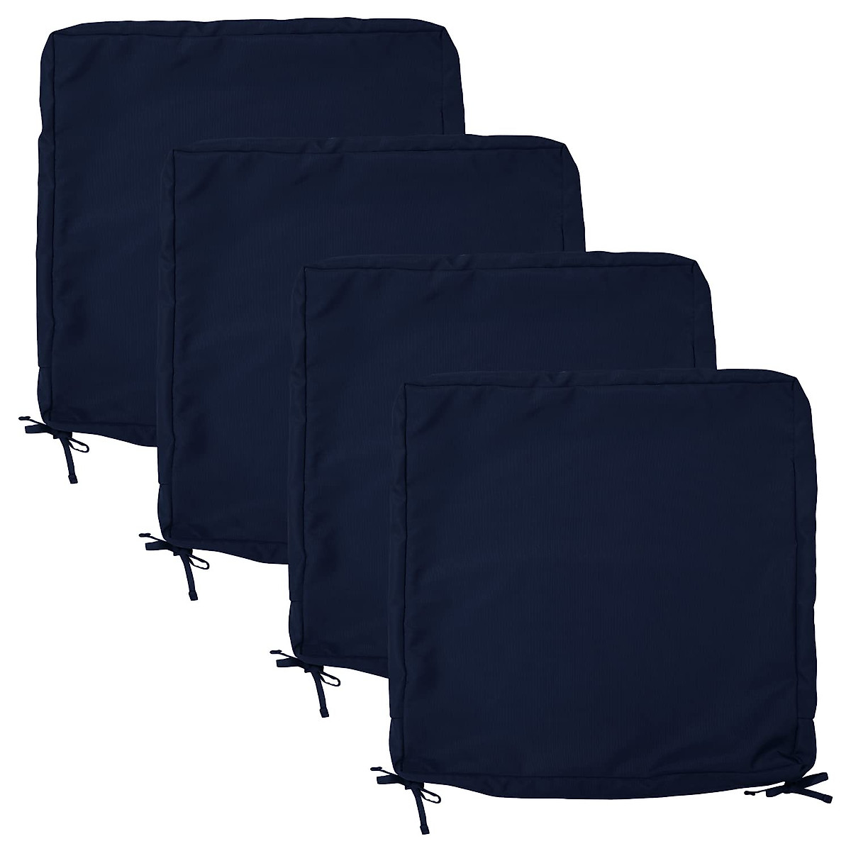 4Pcs Outdoor Patio Seat Cushion Back Pillow Replacement Covers,Fit for Patio Furniture Sectional Sofa Chair Conversation Set,Water-Resistant Fadeless Slipcover,22Lx22Wx4H Inch,Navy-Cover Only