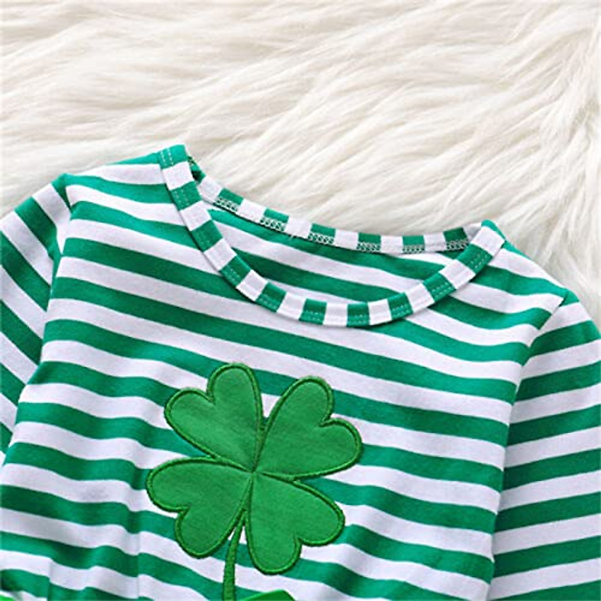 1-6 Years Toddler Baby Girls St.Patrick's Day Dress Long Sleeve Clover Print Tulle Tutu Dresses Spring Fall Skirt (Green-C, 3-4T)