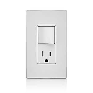 Leviton T5625-W Decora Combination Switch and Tamper-Resistant Receptacle, White