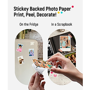 Liene 2x3” Photo Printer, Mini Instant Portable Photo Printer Bundle w/ 50 Zink Adhesive Paper, Bluetooth 5.0, Compatible w/iOS & Android, Small Picture Printer for iPhone, Smartphone, White