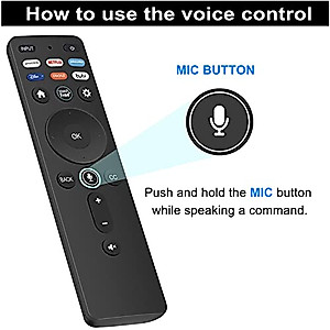 New Replacement Voice Remote Control XRT260 fit for Vizio V-Series and M-Series 4K HDR Smart TV with Shortcut App Keys Peacock Netflix PrimeVideo Disney+ Crackle TUBI Watchfree （Version 2）