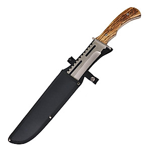 DEFENDER XTREME 16" Outdoor Camping Full Tang Wood Handle Hunting Knife With Sheath