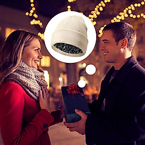 Eurzom 3 Pcs Winter Satin Lined Beanie Hat Warm Cuffed Plain Satin Hat Winter Knit Cap with Lining for Men Women Girls Boys (Dark Gray, Brown, Beige)