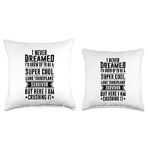 Best Lung Transplant Gift Lung Stuff & Accessories Cool Men Women Lung Transplant Survivor Throw Pillow, 18x18, Multicolor
