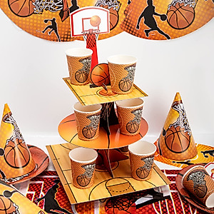 Basketball Party Decorations Cupcake Stands 3 Tier Basketball Party Supplies for Sports Themed Party Boys Birthday