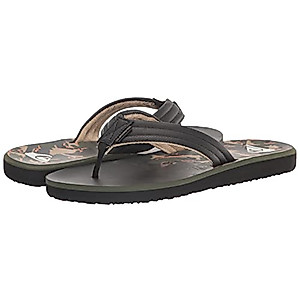 Quiksilver Men's Carver Print Sandal Flip-Flop, Green 1, 13