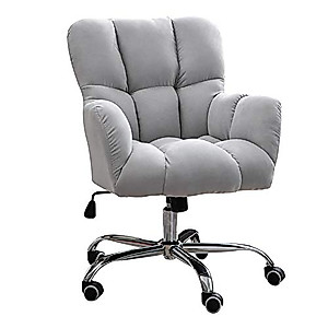 MayNuo Office Chair Gaming Chair Computer Chair Ergonomic Adjustable Linen Office Chair with Soft Seat,Modern Mid-Back Computer Desk Chair,Swivel Chair Task Executive Chair for Men Women Adult/Gray/60