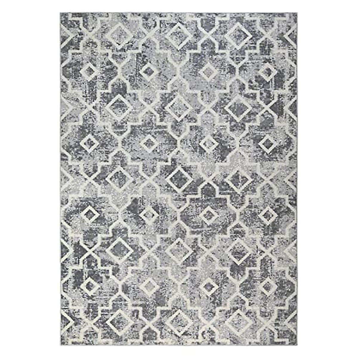Wonnitar Moroccan Machine Washable Large Area Rug - 5x7 Grey Modern Geometric Bedroom Living Room Throw Rug,Non-Slip Distressed Dining Room Nursery Mat,Non-Shedding Indoor Floor Accent Carpet