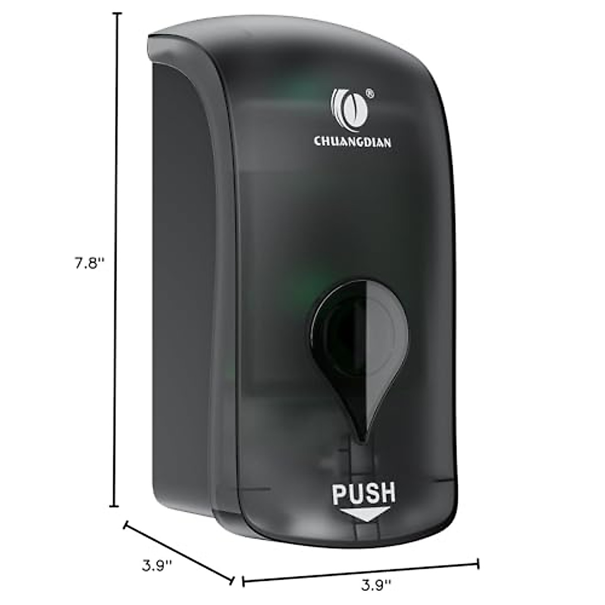 Manual Foam Soap Dispenser, 35oz (1000mL) Commercial Refillable Foaming Soap Dispenser-Transparent Black, CHUANGDIAN