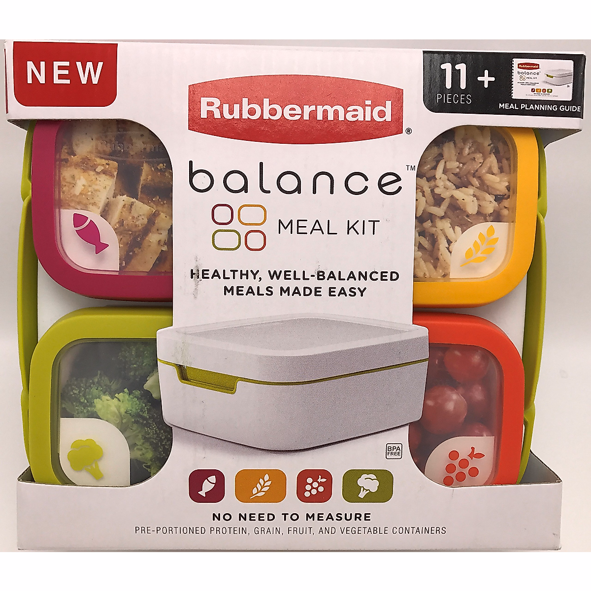 Rubbermaid Balance 11-Piece Set Meal Kit |Portion Control Containers