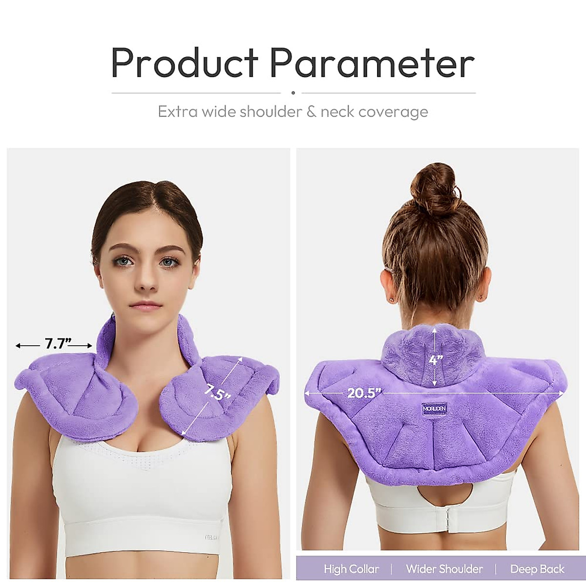 Microwavable Heated Neck Wrap Warmer and Shoulder Heating Pad Microwave, Weighted Microwave Heating Pad for Neck and Shoulders Hot and Cold Compress