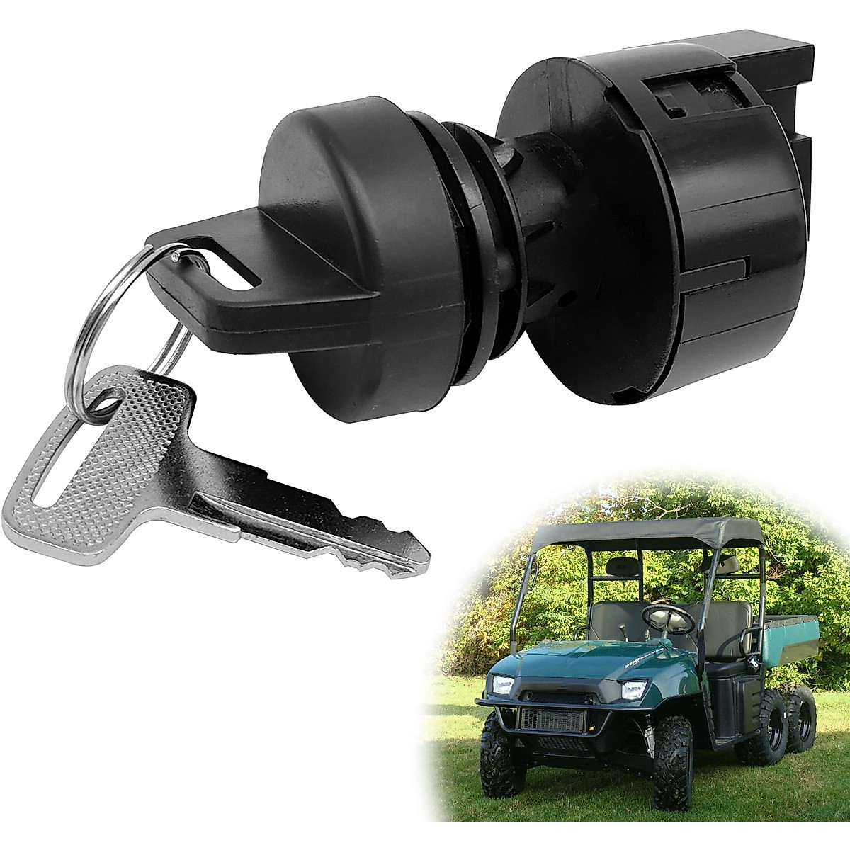 Ignition Key Switch 3 Position 6 Pins Compatible with Polaris Ranger 400 425 500 570 700 800 900 1000 Sportsman 300 325 400 450 500 550 570 700 800 RZR 570 800 900&More-Replace 4011002 4012165 4010390