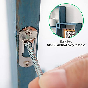 Coral Flower Rustic Wall Mounted Tier Square Shaped Floating Shelves – Set of 3 – Screws and Anchors Included - Farmhouse Wooden Shelves for Bedroom, Living Room and More, rustic blue