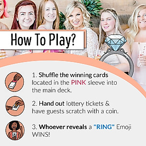 COTIER BRAND Who Has The Ring Bridal Shower Scratch Off Game - Hilarious Losing Phrases on Ticket Cards - Easy to Play - Funny Wedding Shower or Fun Engagement Party Game Idea for 30 Guests