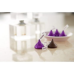 HERSHEY'S KISSES SPECIAL DARK Mildly Sweet Chocolate Candy, Individually Wrapped, Gluten Free, 4.5 oz, Bag