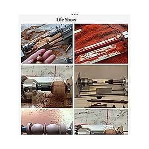 Mini Lathe Beads Polisher Machine DIY Machining for Table Woodworking Power Wood Tool Lathe Set Grinding (Black)