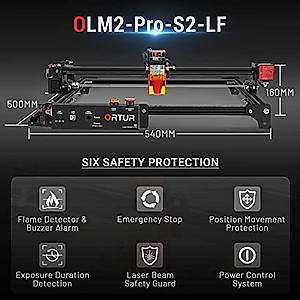 ORTUR 24V Laser Engraver 2 Pro-S2-LF, Laser Machine 5.5W Output Power, Laser Cutter for Metal and Wood 400 * 400mm (with Air Assist Nozzle)