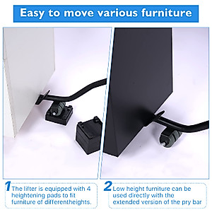 Furniture Movers with Wheels - Set of 9 Heavy Duty Furniture Lifter Tool with 1800 lbs Load Capacity, Easy Sliders Dolly for Moving Appliances, Sofa, Tables, Refrigerators, Cabinet, and Piano etc