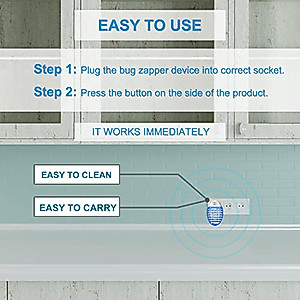 2 Pack Plug in Bug Zapper Indoor, Mosquito Trap, Electronic Mosquito Zapper, Gnat Traps with LED Light, Use for Flying Insect Mosquito