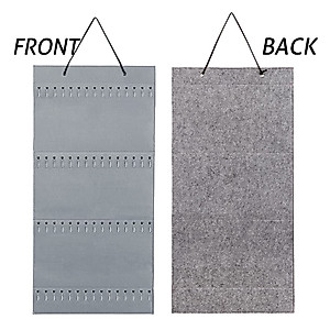 JEWERADO Headband Holder for Baby Girls Hair Bows Hanging Storage Organizer with 60 Hooks Storage for Newborn Headbands, Bow (Gray)