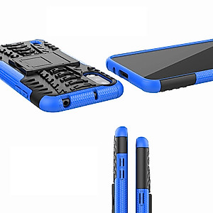 SKTGSLAMY Galaxy A01 Case, with HD Screen Protector, [Shockproof] Tough Rugged Dual Layer Protective Case Hybrid Kickstand Cover for Samsung Galaxy A01 (Blue)