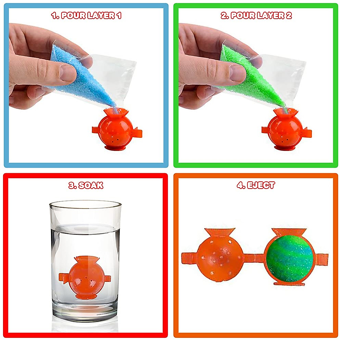 ArtCreativity Make Your Own Bouncy Ball Kit, Set of 12 Individual Kits, DIY Arts & Crafts for Kids, Each One Makes 2 Bouncing Balls, Science Project for Boys & Girls, Educational Toys, Party Favors