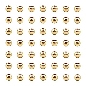 INSPIRELLE 120pcs 5mm Long-Lasting Pale Gold Plated Brass Rondelle Beads Round Metal Loose Connector Beads Metal Spacer Smooth Beads for DIY Bracelet Jewelry Making