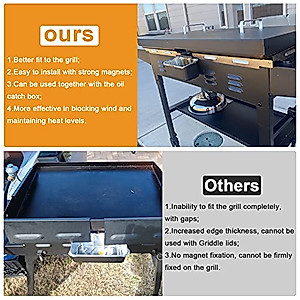 Wind Guards, Warming Rack & Food Fighter Mesh Screen for Blackstone 28 inch Griddle Stand Accessories,Magnetic Grill Accessories for 28" Blackstone Flat Top Grill,Compatible w/ Blackstone Rear Grease