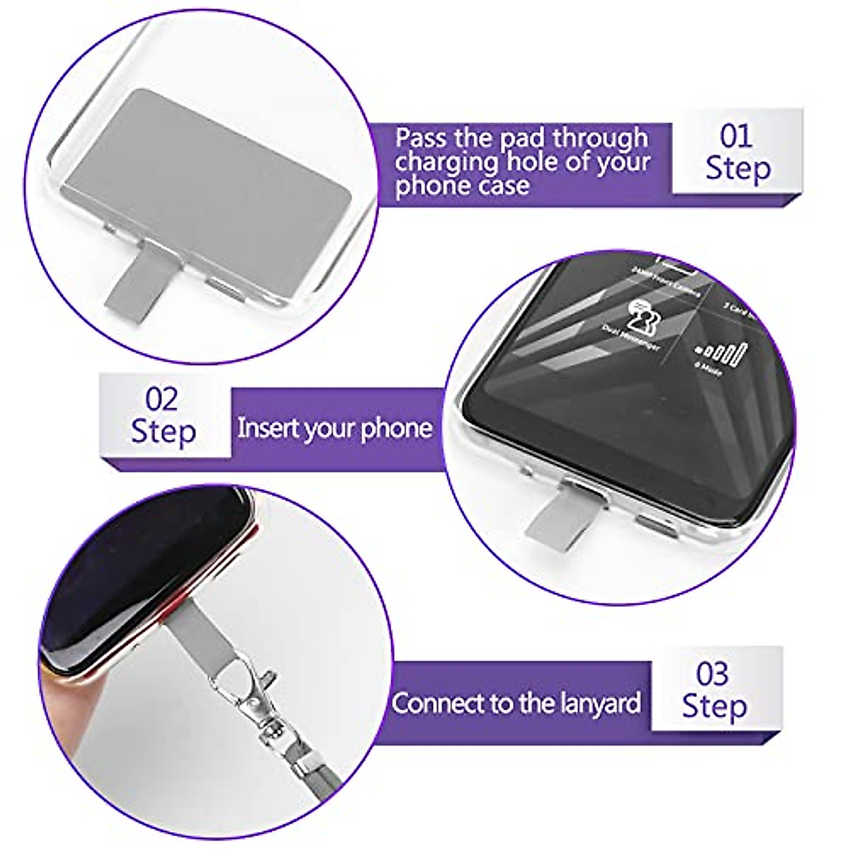 FYY Cell Phone Lanyard,[2 Pack] Cell Phone Lanyards for Women/Men,Universal Crossbody Lanyard for Cell Phone Around the Neck Compatible with iPhone,Samsung Galaxy and All Smartphones-Grey