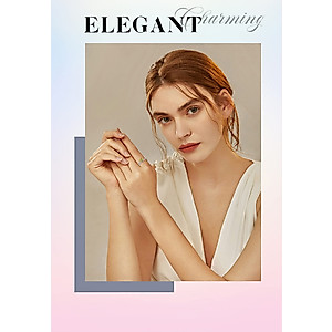 Vito 925 Sterling Silver Birthstone Rings for Women, Adjustable Open Heart Cubic Zirconia March Birthstone Ring Birthday Month Jewelry Gift for Mom Wife Daughter