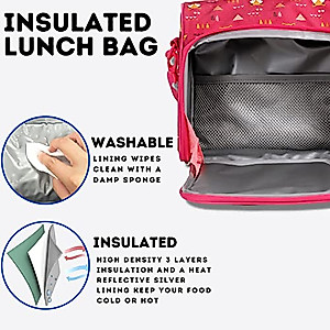 J World New York Casey Kids Lunch Bag. Cute Insulated Lunch-Box for Boys Girls, Fox