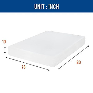 King Mattress, 5/6/8/10/12 Inch King Size Mattress Medium Firm Memory Foam Mattress for Cool Sleep & Pressure Relief, Certipur-Us Certified Mattress in a Box, Fiberglass Free Mattress, (King, 10 Inch)